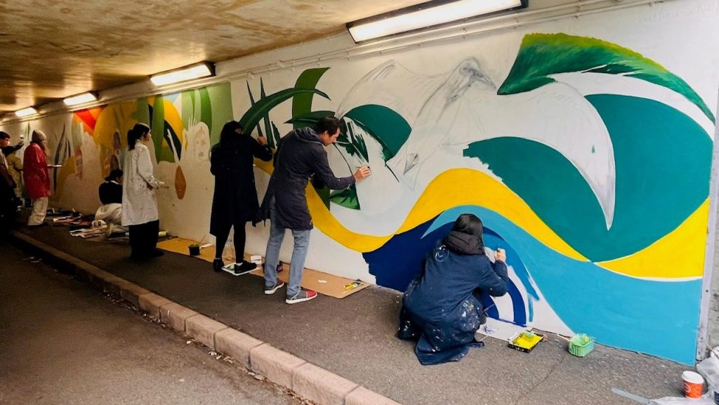 Local art students transform esplanade underpass with bold waterfront ...